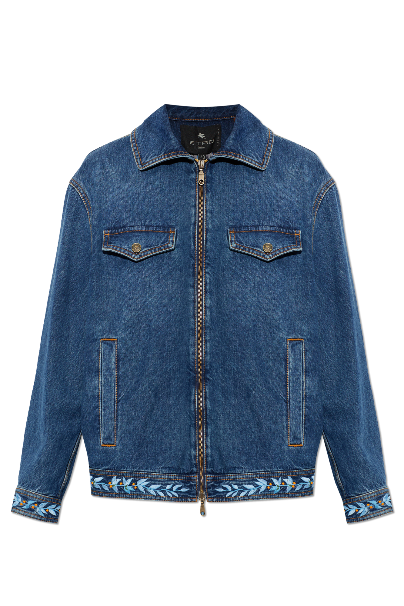 ETRO Denim Jacket with Embroidered Embellishment